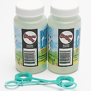 Puppy Love Bubbles, Bacon Scented Bubbles 4oz. Bottle-2 Pack in Bacon Flavor for Dogs