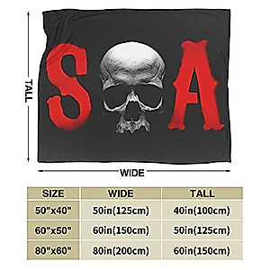 Daniesd Sons of Anarchy Throw Blanket Ultra-Soft Micro Fleece Blanket Warm Lightweight Bed Chair Couch Travel Blanket 50inchx40inch, Black
