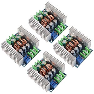 4Pcs 20A 300W Buck Converter Step Down Module DC 6-40V to 1.2-36V 20A 300W Adjustable Constant CC CV Current Voltage Regulator Power Supply Module with Short Circuit Protection Function