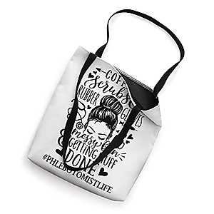 Phlebotomist Life Messy Bun Coffee Scrubs And Rubber Gloves Tote Bag