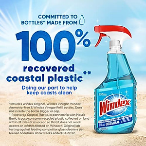 Windex Original Blue Glass and Window Cleaner Bundle - Includes a 23 fl oz Spray and a 32 fl oz Refill