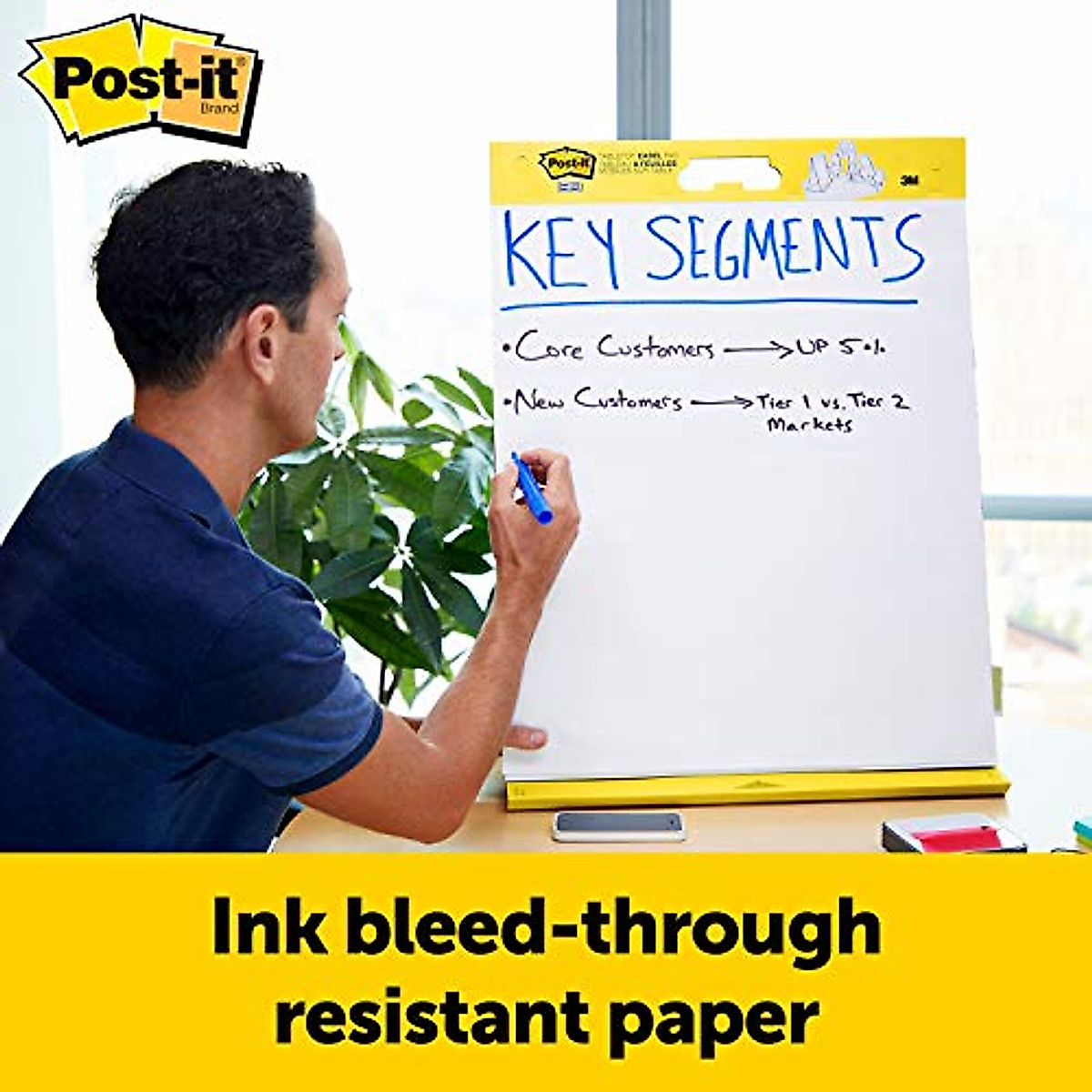 Post-it Super Sticky Portable Tabletop Easel Pad w/Dry Erase Panel, Great for Virtual Teachers and Students, 20x23 Inches, 20 Sheets/Pad, 2 Pads, Built-in Stand (563DE VAD 2PK) , White