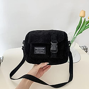 CLBDBAG Corduroy Crossbody Bag for Women,Corduroy Sling Bag,Adjustable Strap Women Shoulder Bag Y2K Bag for Travel Office Female Winter Satchels