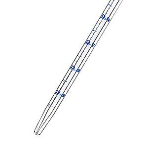 EISCO Serological Pipette, 1ml - Class B, Tolerance ±0.010ml - Blue Graduations - Color Code, Yellow - Calibrated for Delivery to Jet - Borosilicate Glass
