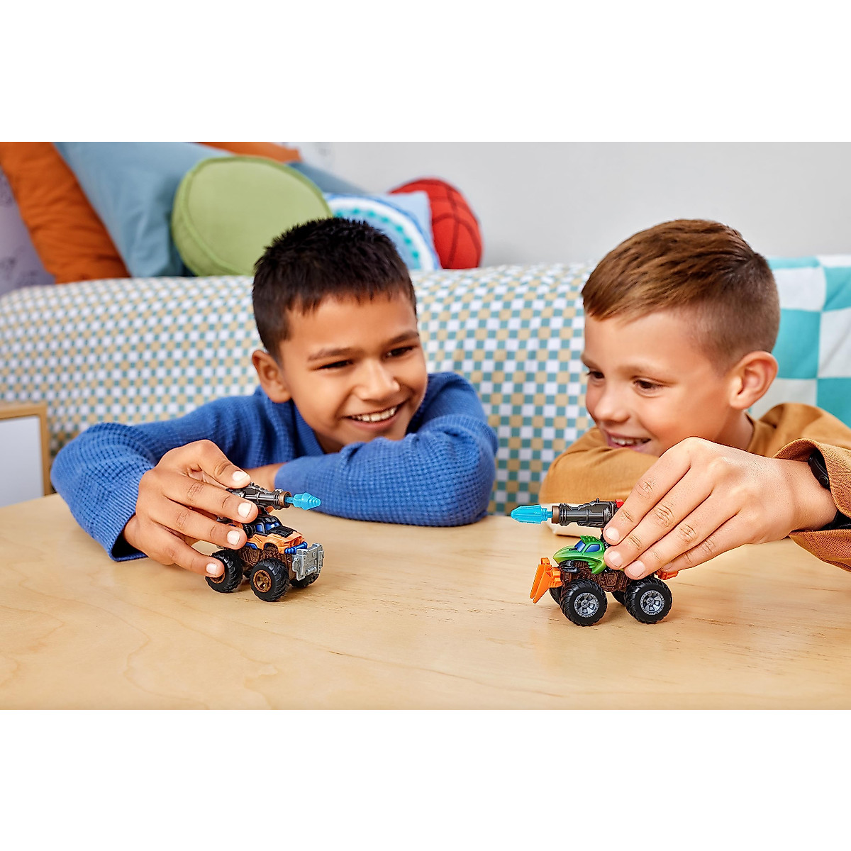 5 Surprise Monster Trucks Series 3 Color Change (2 Pack) by ZURU Collectible Racing Battle Surprise Fireable Weapons Action Toys for Boys