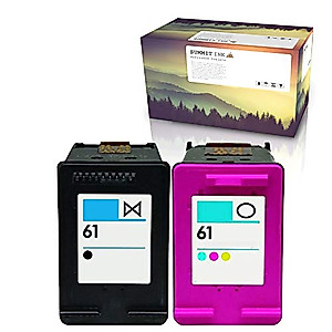 Summit Ink Remanufactured Ink Cartridge Replacement for HP 61 for Deskjet 1000 1010 1050 2050 2510 2545 3000 3050 3510 Officejet 2620 4630 4635 Envy 4500 4505 5530 5535 (1 Black, 1 Color)