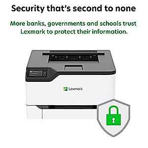Lexmark C3426dw Color Laser Printer with Interactive Touch Screen, Full-Spectrum Security and Print Speed up to 26 ppm (40N9310),White,Small
