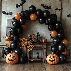 Bezente Black Balloons Latex Party Balloons - 100 Pack 12 inch Round Helium Balloons for Black Themed Wedding Graduation Anniversary Birthday Party Backdrop Decorations