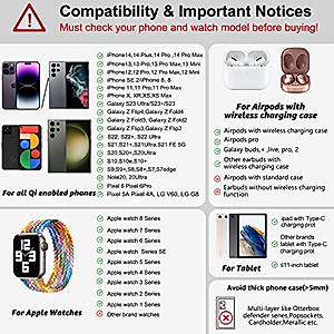 Lopnord Wireless Charging Station for Apple Multiple Devices, Foldable iPad Charging Station Dock, Wireless Charger Stand for iPhone 14 Pro Max/13/12/AirPod Pro, Watch Charger for iWatch Series 8/7