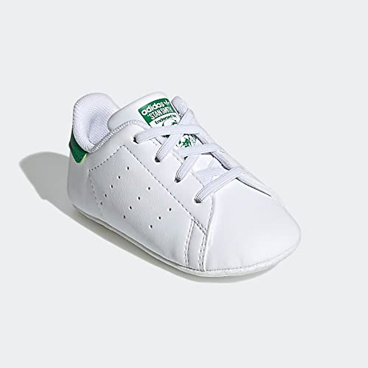 adidas Originals unisex baby Stan Smith Crib Sneaker, White/White/White, 3 Infant US