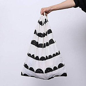 DOITOOL Washable Bundle Pocket Diaper Storage Bag Canvas Drawstring Bag Children s Toy Organiser (Semicircle)