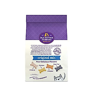Old Mother Hubbard by Wellness Classic Original Mix Natural Dog Treats, Crunchy Oven-Baked Biscuits, Ideal for Training, Small Size, 3.8 pound bag