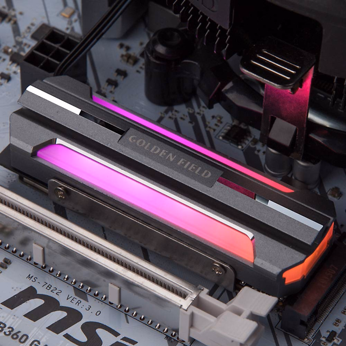 CALIDAKA M.2 2280 Heatsink Cooler,SSD Heatsinks ARGB Thermal Pad 5V 3pin Radiator M.2 SSD Cooling Sink,Solid State Disk Radiator for 2280 M.2 SSD