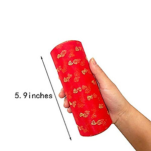 Llxieym Heart Tulle Roll Valentine's Day Netting Roll Tulle Fabric Mesh Ribbon Roll for Valentine's Day Wedding Decoration 5.9 Inches x 10 Yards