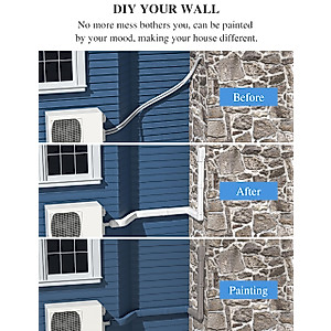 WEETALL 9 Ft Cover for AC Lines with Flexible Duct, Decorative Upgrade PP 3 Inch Line Set Cover for Ductless Mini Split Air Conditioner, Full Set Suitable for Heat Pumps Indoor & Outdoor