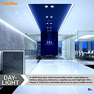 Sunlite FDL22 Fluorescent Quad Tube Plug-in Bulb, 22 Watt, 10,000 Hour Life Span, GX32D-2 Base, 1050 Lumens, for Fluorescent Ceiling Fixtures, 5000K Daylight, 1 Pack