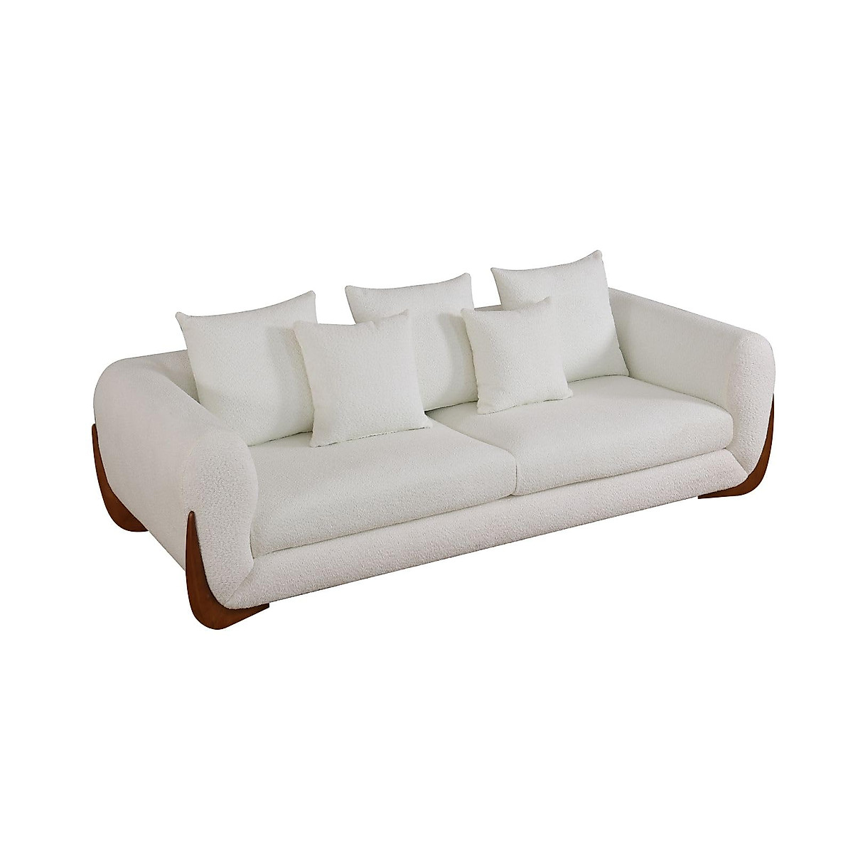 GEBADOL 86" Modern Living Room Furniture, White Sherpa Couch, 3 Seater Lambswool Sofa for Living Room/Apartment/Office