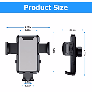 BESULEN Phone Mount for Car, Air Vent Cell Phone Holder Hands Free Cradle, Universal Stable Easy Clamp Phone Holder Mount, Compatible with iPhone 14 13 12 Pro Max and More Smartphones (Gray)