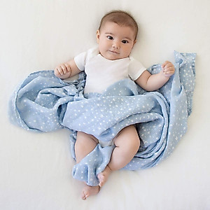 aden + anais Swaddle Blanket, Boutique Muslin Blankets for Girls & Boys, Baby Receiving Swaddles, Ideal Newborn & Infant Swaddling Set, Perfect Shower Gifts, Single, Rising Star