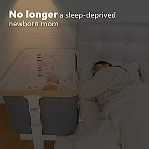 VaVaSoo Rocking Bassinet for Baby Electric Bassinet Bedside Sleeper 2 Rocking Motion Baby Crib Co Sleeper for Newborn Baby 10 Height Adjustable,Light Grey