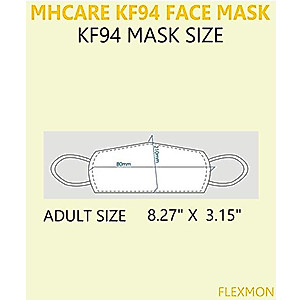 (Pack of 20) Korea Black Disposable KF94_ Face Mask, Unisex, 4-Layer Filters Breathable Comfortable, Adjustable Strap, Nose Mouth Covering Dust Mask Made in Korea.