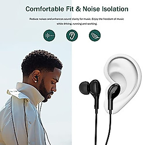 Gsangoo 3.5mm Earbuds Wired with Mic, for Samsung A14 A32 A52 A13 5G Wired in-Ear Headphones 3.5mm Headphone Jack Stereo Magnetic Earphones Wired for Samsung A02s A12 Pixel 4a LG iPad Mini Moto Tablet