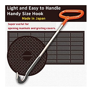 Manhole Cover Hook, Handy sized,13.7 inches Made of S50C Carbon Steel, Made in Japan (2pcs)
