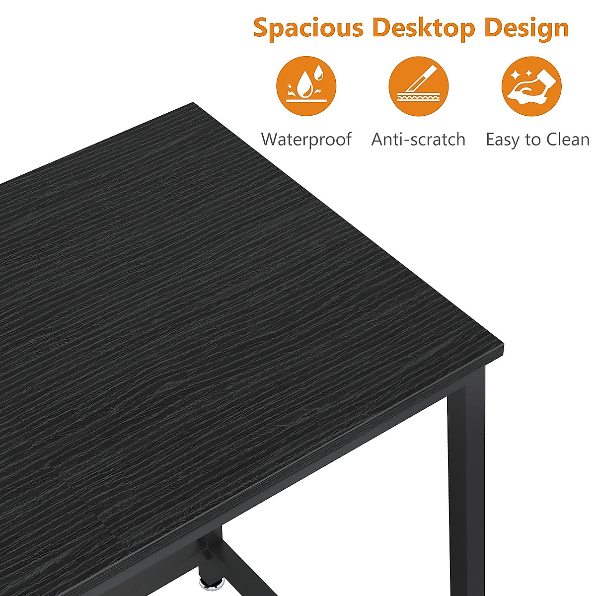 HOBINCHE 47 Inch Small Space Computer Desk, Home Office Desk, Heavy Duty Multipurpose Table, Study Desk Workstation, Black