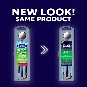 DenTek Professional Oral Care Kit, Advanced Clean- Portable, Multiple Tips, Dental Pick, Scaler, Stimulator, and Dental Mirror, White