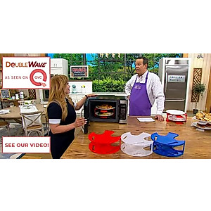 DoubleWave 2-in-1, 2-Tiered Sturdy Microwave Plate Stacker and Food Display Heats Two Dinner Plates at Once. No Wilting, BPA and Melamine Free is Like Adding an Extra Shelf to Your Microwave (Neutral)