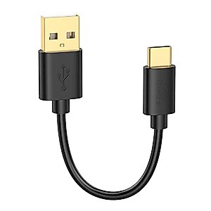 CableCreation Short USB to USB C 0.5FT USB A to USB C 3A Fast Charging Cable 480Mbps for Power Bank Galaxy S23 S23+ S22 S21 S20/MacBook, Pixel, 15cm Black