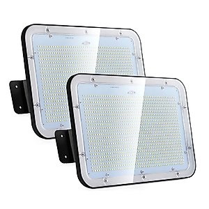 SERWING Led Flood Light 100W, Outdoor Lights, 12000LM Super Bright with 5000K Daylight, IP66 Waterproof LED Flood Lights Outdoor for Garden, Yard, Playground, Basketball Court(2 Pack)
