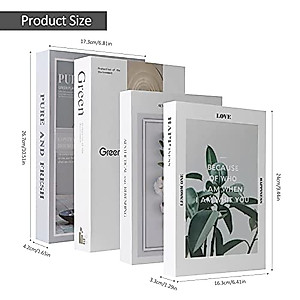 4 Pieces Faux Books for Decoration - Modern Fashion Decorative Books Set for Hardcover Home Decor, Fake Book Stacks Display for Office Bar Coffee Table Rustic Farmhouse Bookshelf