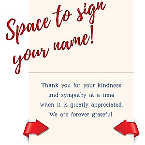 Floral Funeral Sympathy Bereavement Thank You Cards With Envelopes - Message Inside (50, Floral Butterfly)