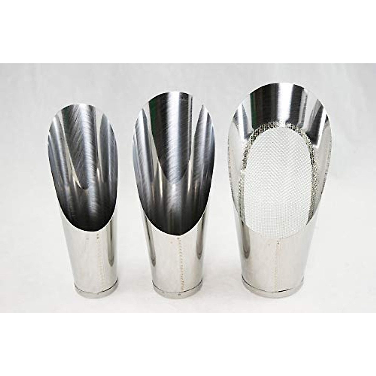 3 Pcs Set Japanese Stainless Bonsai Soil Scoop w / 1 Mesh - Potting & Mixing Tool