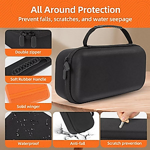 Gepicest Rog Ally Case Compatible with ASUS Rog Ally Handheld Console Gaming Accessories Carrying Bag Fit Original Charger Dock w/ Hard EVA Game Console Stand 2023 Traveling Storage Case-Orange Black