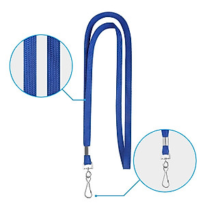 Nametag Badge Holders with Lanyard 3x4 Horizontal Badge Holder Waterproof PVC ID Cards by ZHEGUI (Royal Blue, 100 Pack)