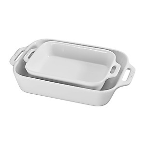 STAUB Ceramics Rectangular Baking Dish Set, 2 pc, White
