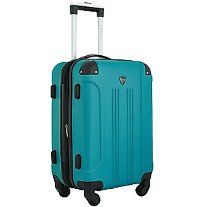 Travelers Club Chicago Hardside Expandable Spinner Luggage, Teal, 3 Piece Set