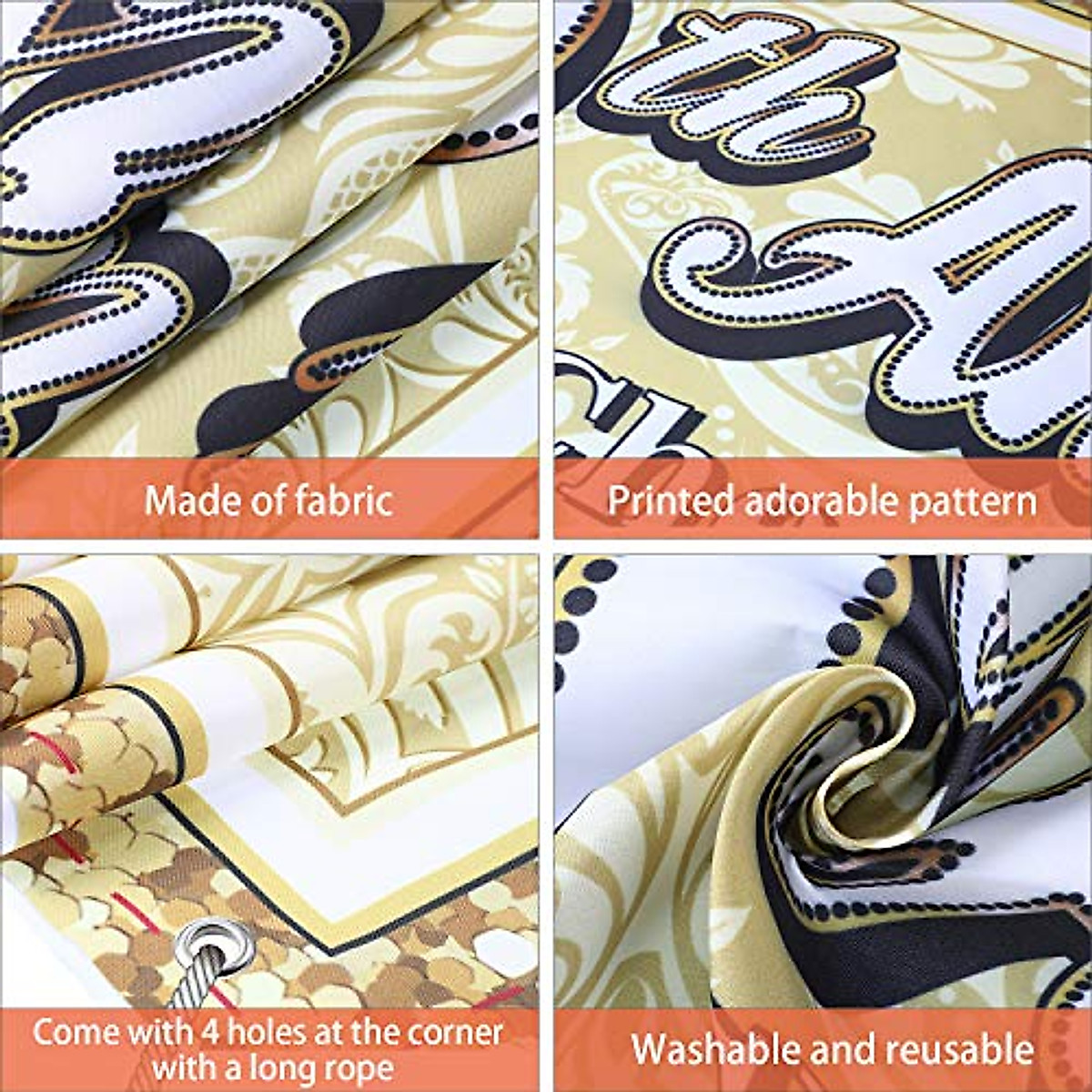 Happy 50th Anniversary Banner Cheers to 50 Years Party Decorations Anniversary Sign Banner for 50th Anniversary Birthday Party Wedding Anniversary Big Event Party Supplies