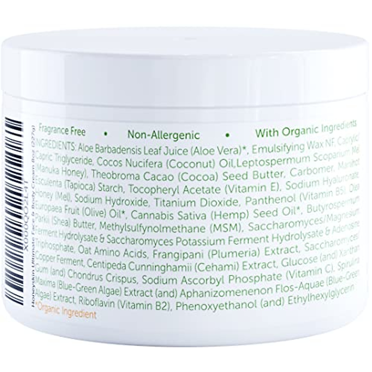 Hydrating Face Moisturizer for Women and Men with Manuka Honey and Coconut Oil - Face Cream and Body Lotion for Dry Skin, Eczema Cream, Psoriasis Cream - Rosacea Treatment for Face - Made In USA (8oz)