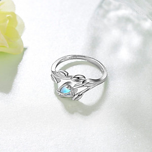 SCZKLAQ Moonstone Flower Rings for Women 925 Sterling Silver Moonstone Rings Adjustable Moonstone Ring Jewelry Gifts for Women