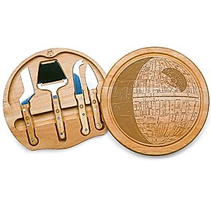 TOSCANA - a Picnic Time brand - Star Wars Death Star Circo Cheese Board and Knife Set - Charcuterie Board Set - Wood Cutting Board, (Parawood)
