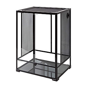 REPTI ZOO 24" x 18" x 36" Reptile Tall Glass Terrarium Rainforest Habitat Double Hinge Door with Screen Ventilation 67 Gallon Reptile Terrarium Easy Assembly