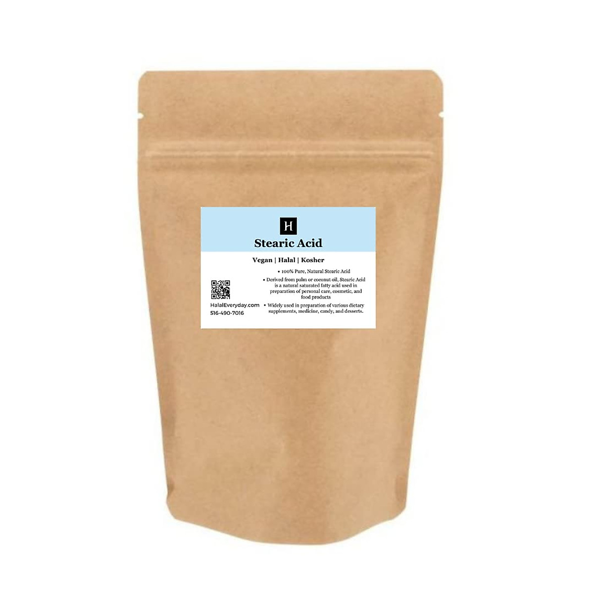 1 lb Stearic Acid White Flakes Food Grade NF/USP - Natural Preservative, thickener, emulsifier and stabilizer for Food, soap, Lotion, Cream