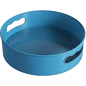 Multi-Function Rotating Tray, Multi-Function Rotating Storage Rack Kitchen Spice Organiser, Kitchen Organizer, Cosmetics Organize, Multi-Function Non-Slip 360° Rotary Organizer Tray (Blue)
