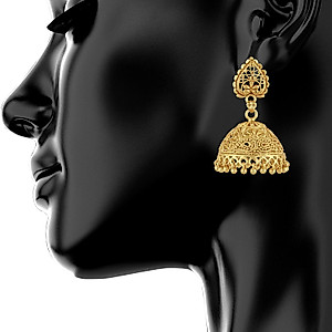 BodhaGold Plated Traditional Indian Jhumka Earrings (SJ_32)