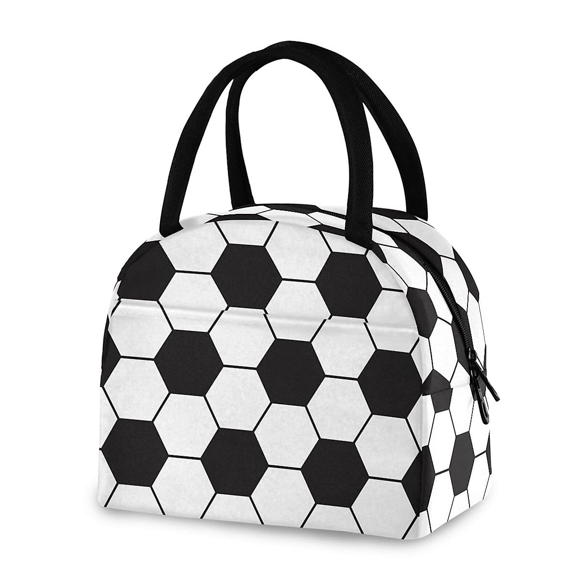 Soccer Lunch Bag for Women Men Reusable Insulated Lunch Tote Bag for Office Work School Picnic Hiking