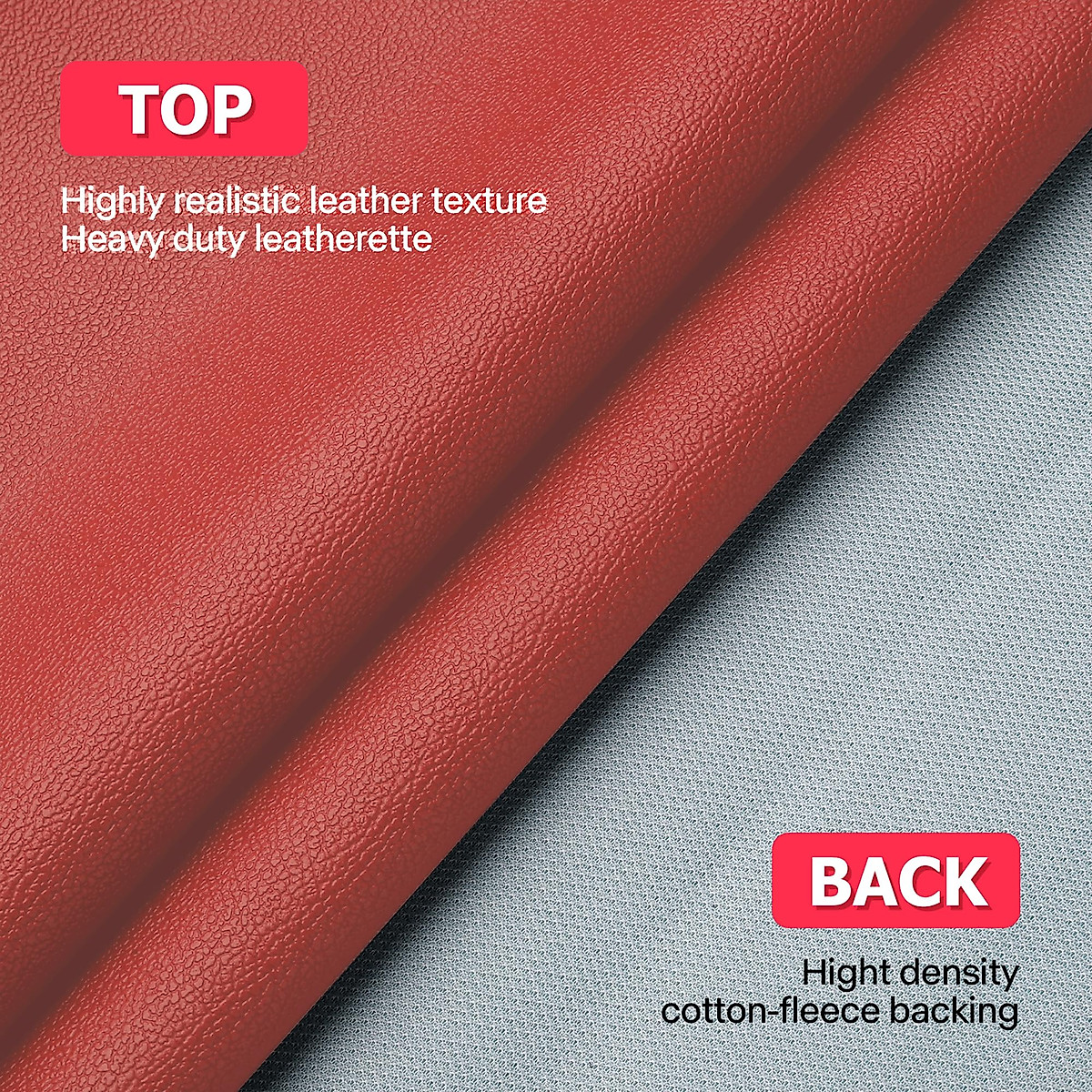 K-Musculo Vinyl Fabric, Marine Faux Leather Upholstery, for Upholstery Crafts, DIY Sewings, Sofa, Handbag, Earrings, Hair Bows Decorations (Orange Red 54 * 12inch) 1FT