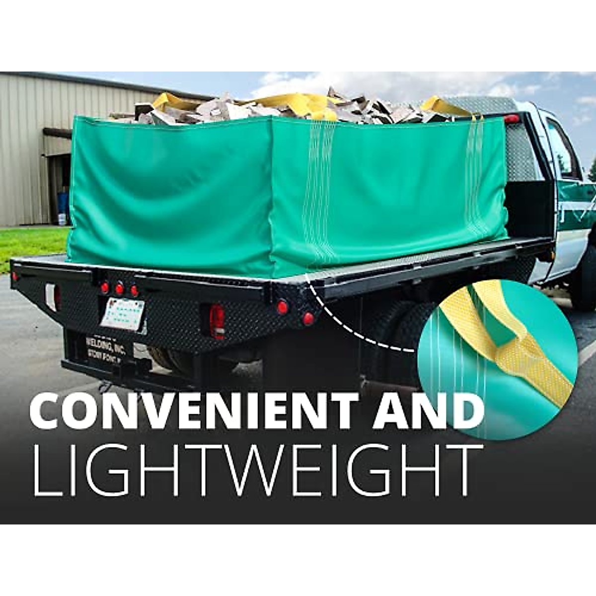 Skywin Dumpster Bag, 2 Pack Foldable and Reusable Trash Bag for Waste Management, Multiple Times Use During Renovations Tear Resistant and Can Hold Up to 3,500 lbs (Green)